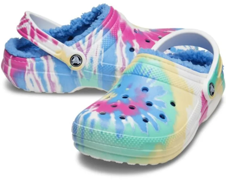 ᐈ Crocs Classic Lined Tie Dye Clog Powder Blue / Multi Теплые кроксы ...