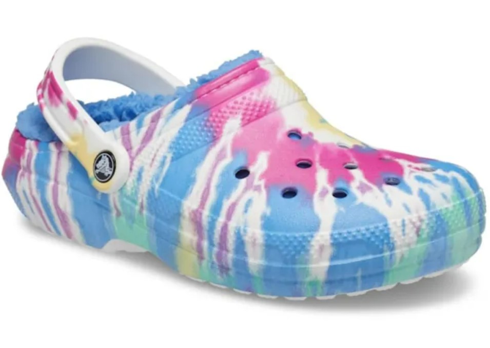 ᐈ Crocs Classic Lined Tie Dye Clog Powder Blue / Multi Теплые кроксы ...