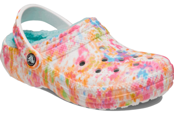 ᐈ Crocs Classic Lined Tie Dye Clog Orange Zing Multi теплые кроксы ...