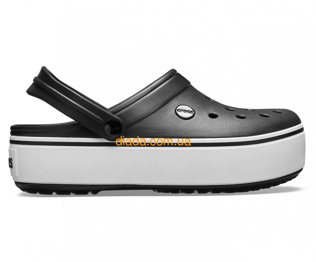 ᐈ Кроксы женские черные с белой платформой Сабо Crocs - купить в ...