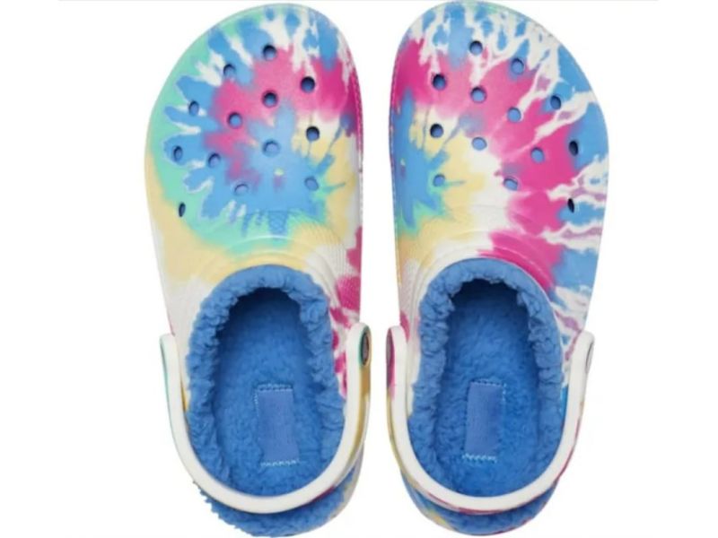 ᐈ Crocs Classic Lined Tie Dye Clog Powder Blue / Multi Теплые кроксы ...