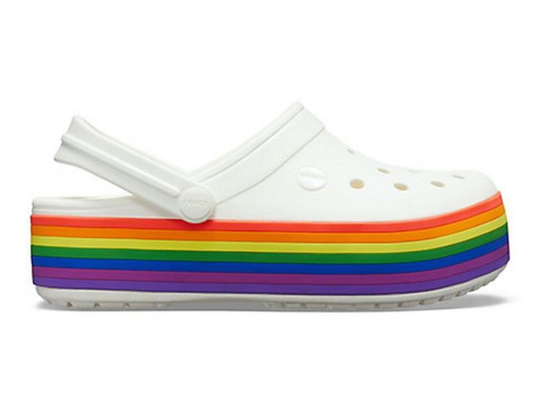 ᐈ Crocs Crocband™ Platform Rainbow платформа радуга кроксы женские ...